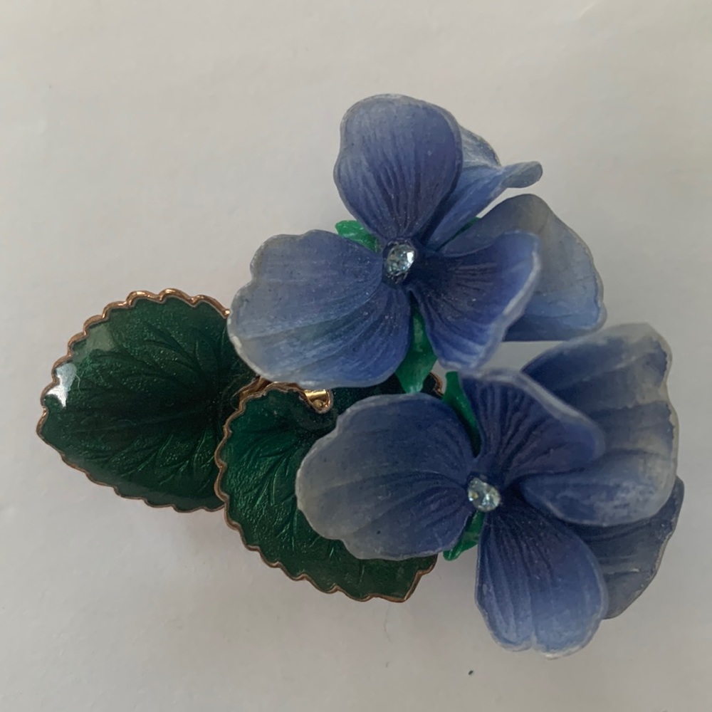 Vintage African Violet Pin - Gem